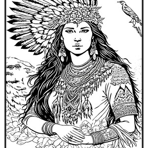 Native American Women Coloring Pages - Etsy