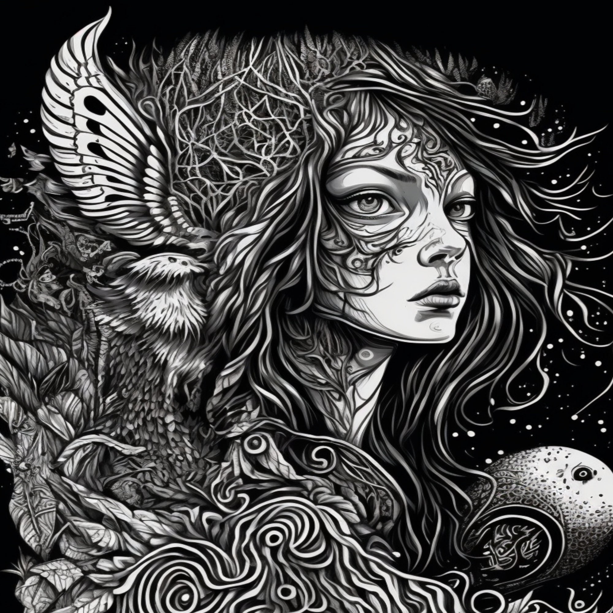 100 Psychedelic Coloring Pages (trippy) - Etsy