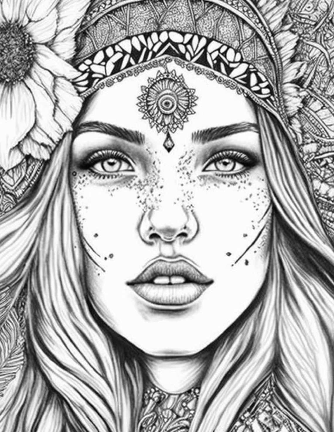 51 Native American Women Coloring Book - Etsy Australia