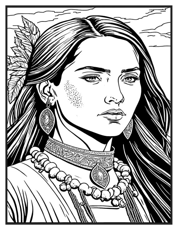 Dibujos A Lápiz De Mujeres Nativas Americanas Pow Wow Arte Dibujo