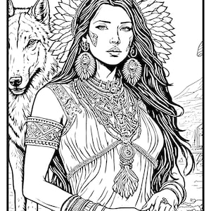 Native American Women Coloring Pages - Etsy