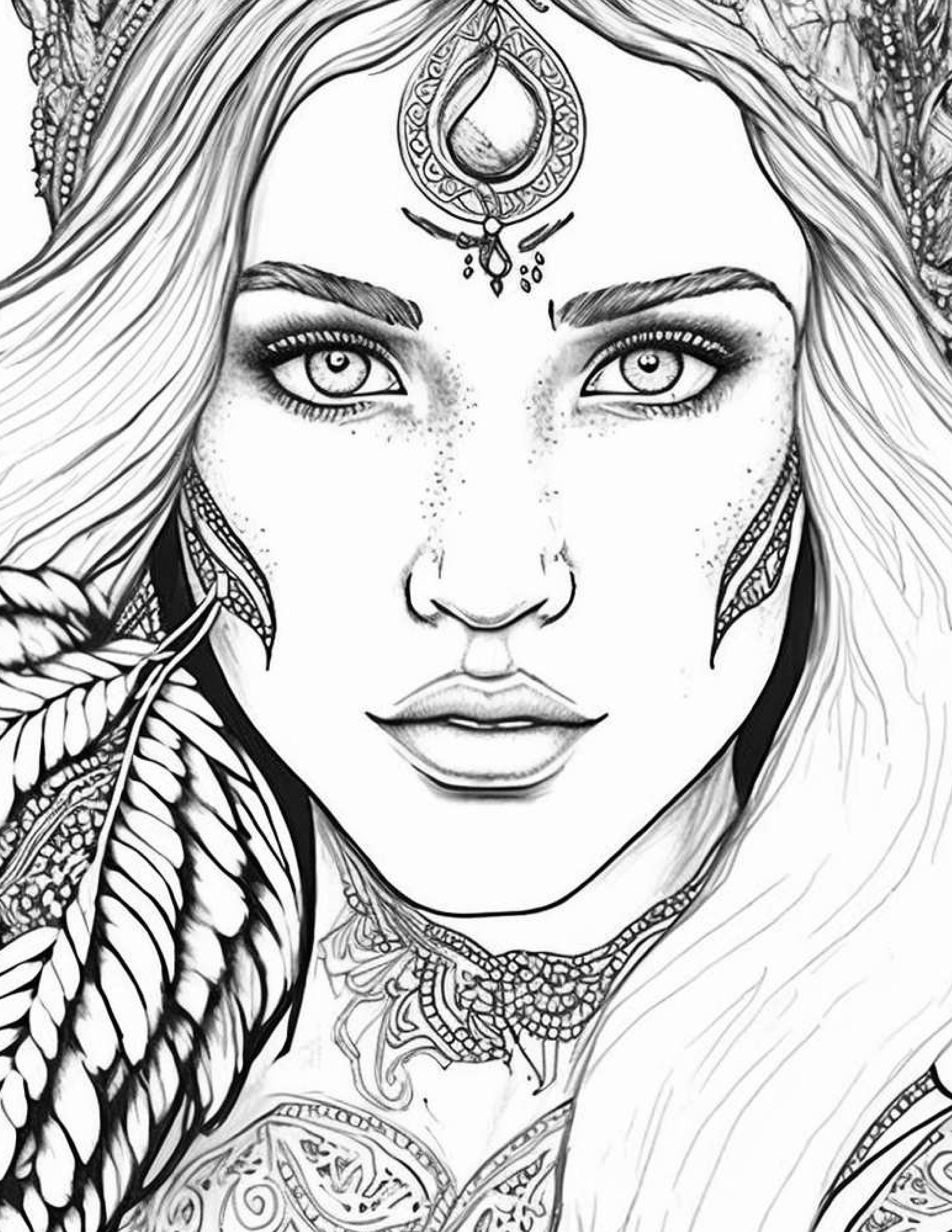 51 Native American Women Coloring Book - Etsy