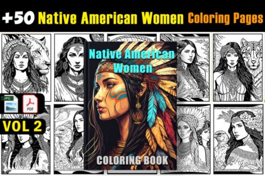 Native American Women Coloring Pages - Etsy