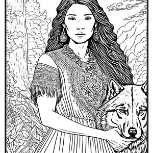 Native American Women Coloring Pages - Etsy