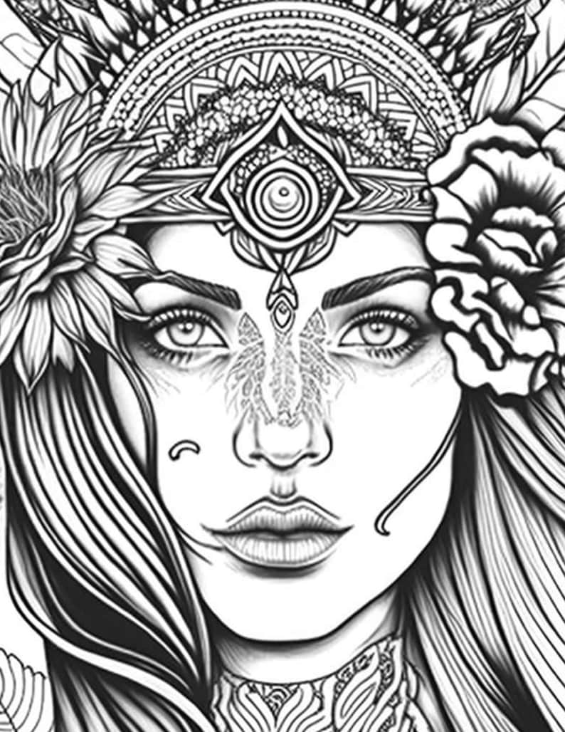 51 Native American Women Coloring Book - Etsy Australia