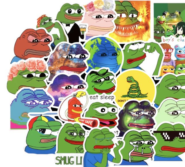 50 Funny Meme Sticker Pack With 100 or 50 High Quality Frog - Etsy