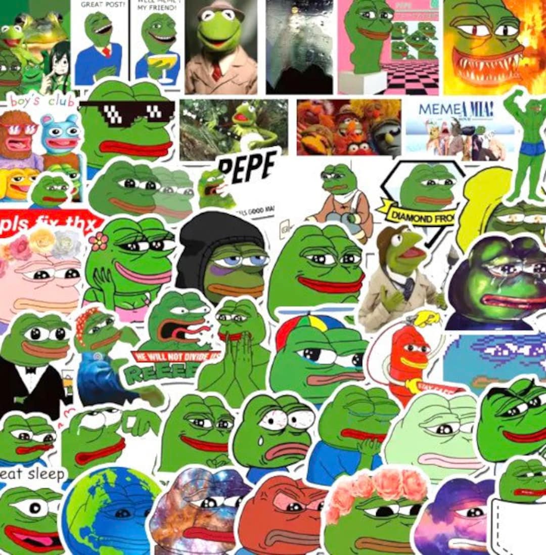 50 Funny Meme Sticker Pack With 100 or 50 High Quality Frog MEMES ...