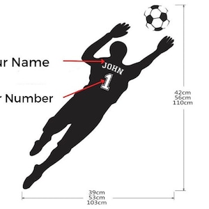 Personalized Football Goalkeeper Wall Sticker | Customized Name/number ...
