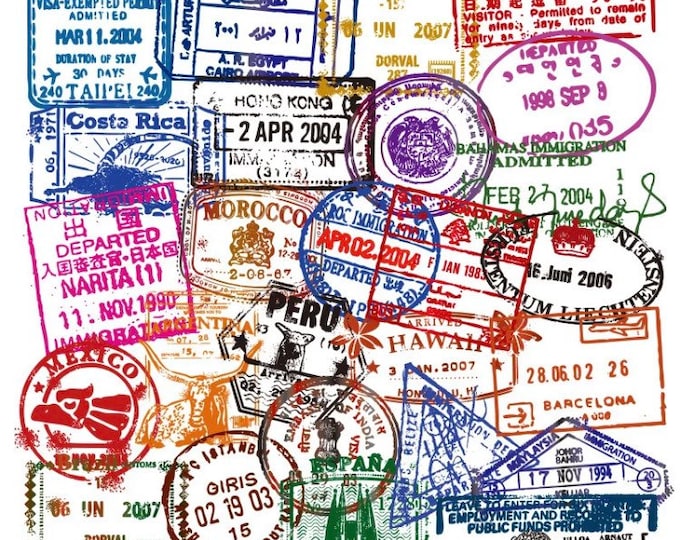 50 Transparent Passport Stamp Sticker Pack With 50 Vinyl Clear Tourist ...