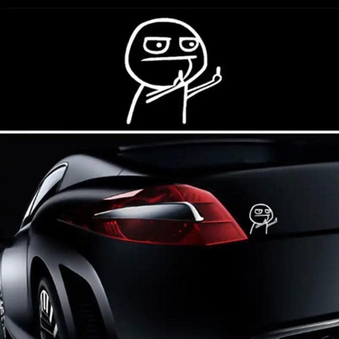Funny Car Sticker Cartoon Meme Sticker for Windshield, Side Window ...