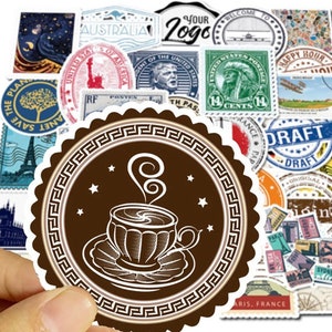 50 Vinyl Travel Stickers Pack DIY Vintage Passport Stamp Sticker Set ...