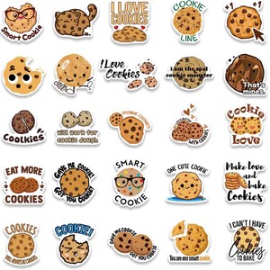 50 Vinyl Cookie Sticker Pack of 50 High Quality Funny Cookie Chocolate ...