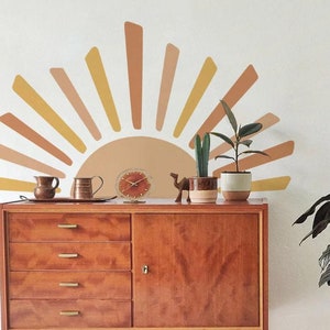 Cartoon Boho Sun Sunshine Sunrise Wall Sticker Vinyl Baby Room Living ...