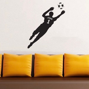 Personalized Football Goalkeeper Wall Sticker | Customized Name/number ...