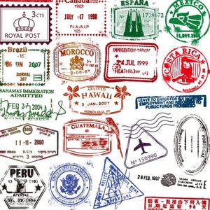 50 Transparent Passport Stamp Sticker Pack With 50 Vinyl Clear Tourist ...