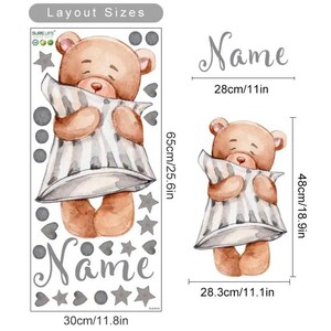 Personalized Wall Sticker Cartoon Sticker Cute Bear Stars With Desired ...