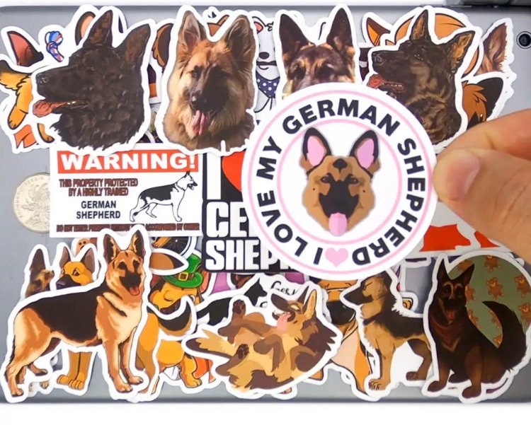 50 German Shepherd Vinyl Sticker Pack With 50 or 100 Animal Dog Set ...