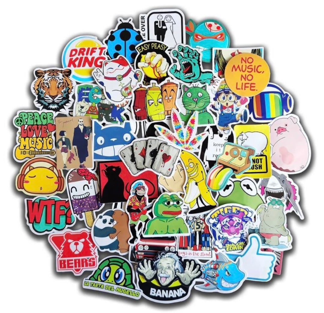 50 Skateboard Sticker Pack With 100 or 50 Street Stickers in Graffiti ...