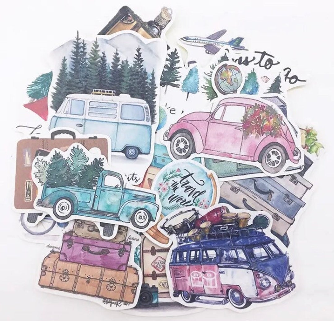 24 Adventure Handmade Camping Stickers: Outdoor Sticker Pack for ...