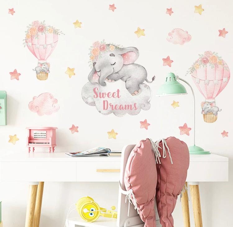 Cartoon Sweet Dreams Sticker Set Kids Wall Decal Elephant Hot - Etsy