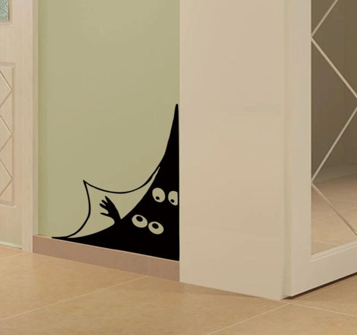 Funny Meme Peeping Eyes Wall Tattoo Door Sticker Wall Sticker for ...