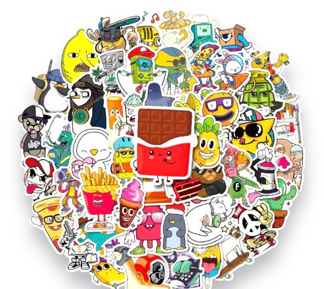 50 Mixed Cartoon Sticker Pack With 50 Lot Children Stickers - Perfect ...