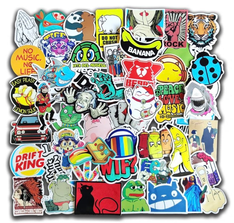 50 Skateboard Sticker Pack With 100 or 50 Street Stickers in Graffiti ...