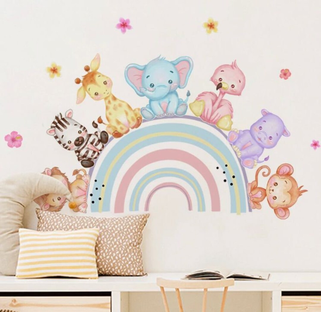 Jungle Sticker Set Safari Rainbow Animals Wallsticker for Children's ...