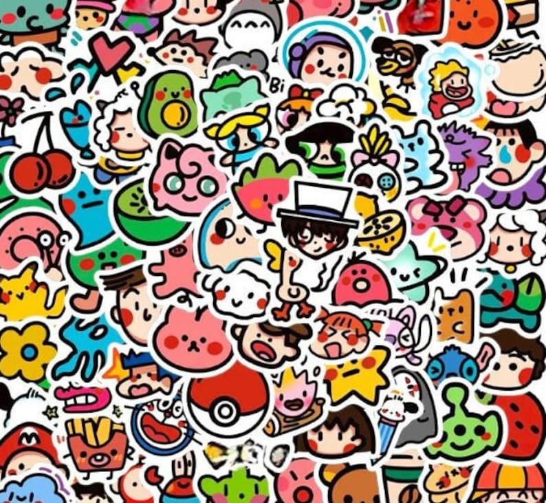 90 Cool Cartoon Sticker Pack High Quality Cute Mixed Stickers - Etsy