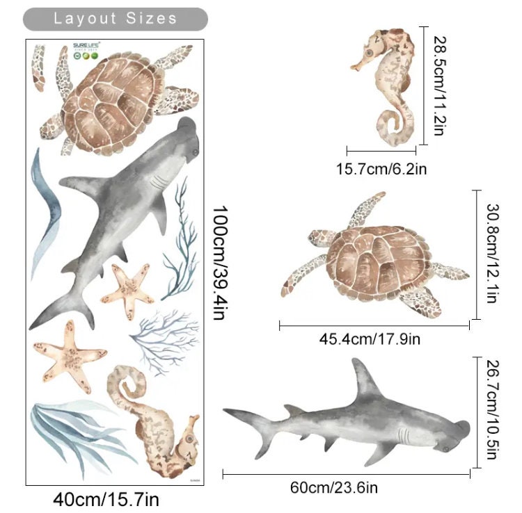 Cartoon Ocean Wall Decal Underwater World Sticker Vinyl - Etsy