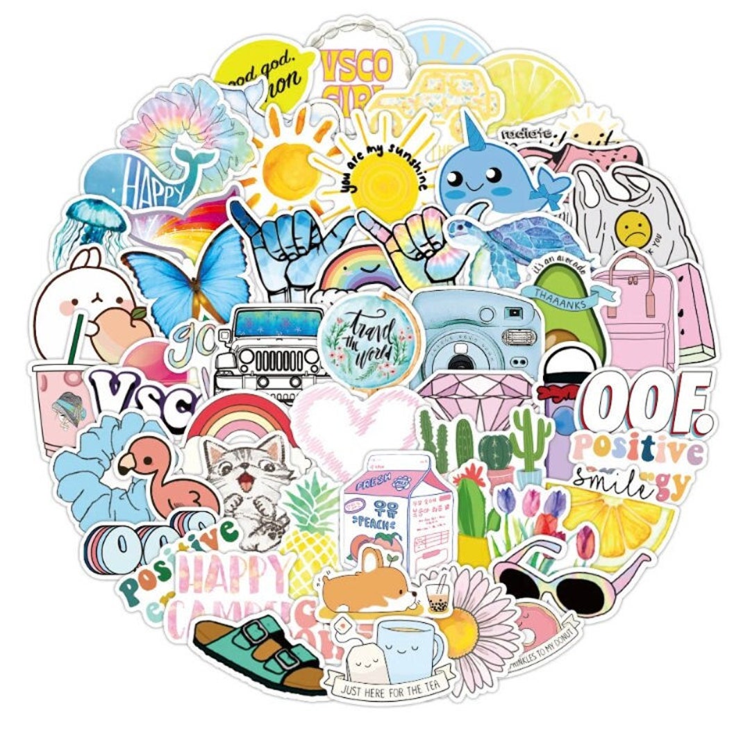 50 VSCO Cute Aesthetic Sticker Pack With 50 or 100 High Quality Vinyl ...