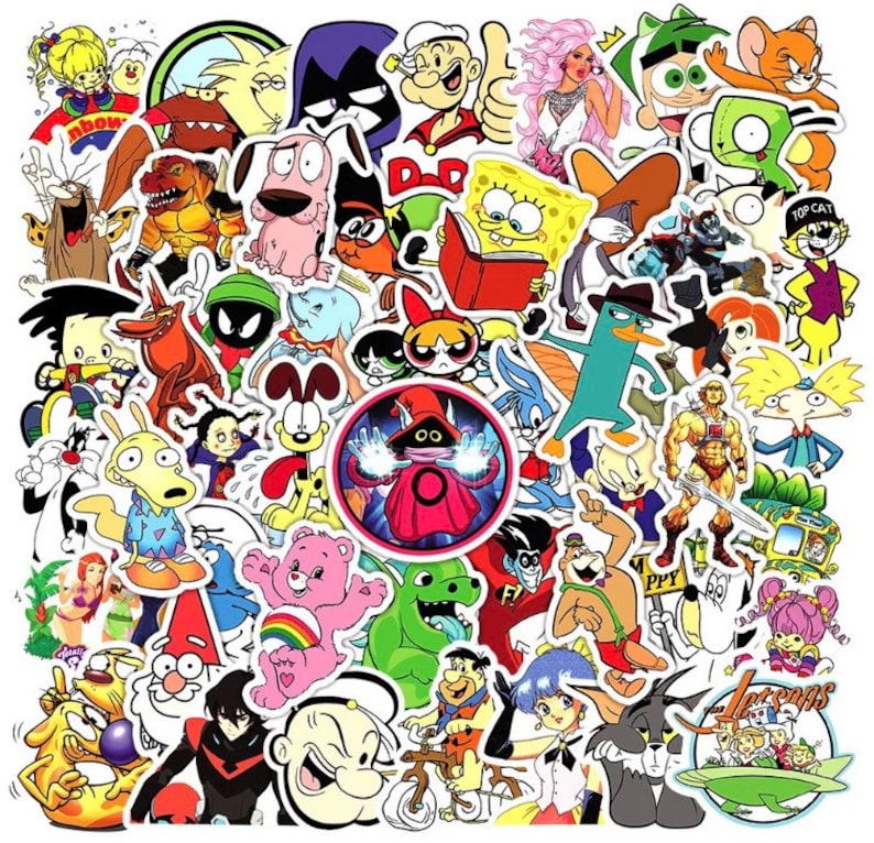 90s Cool Cartoon Sticker Pack With 50 or 100 Kids Stickers - Etsy