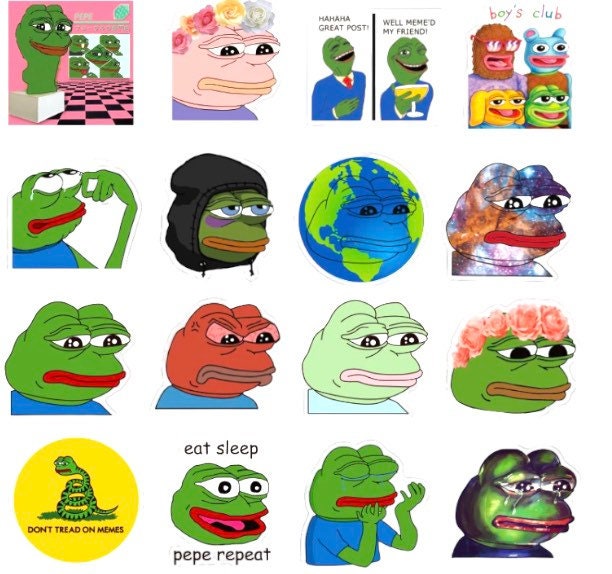 50 Funny Meme Sticker Pack With 100 or 50 High Quality Frog - Etsy
