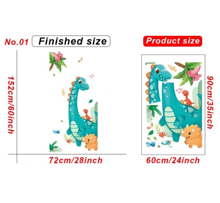 Cartoon Dinosaur Sticker Set Sweet Wall Sticker for Kids Cute - Etsy