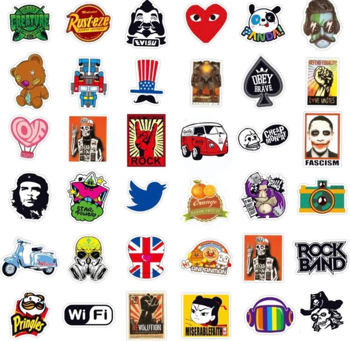 100 Mixed Color Sticker Pack With 50 or 100 Street Style Stickers ...