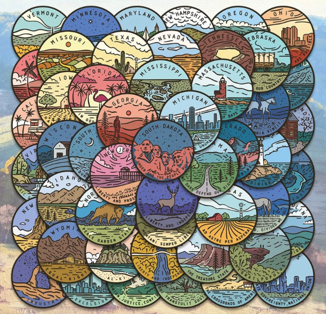 50 USA Travel Stickers Pack of 50 High Quality DIY Vinyl Tourist ...