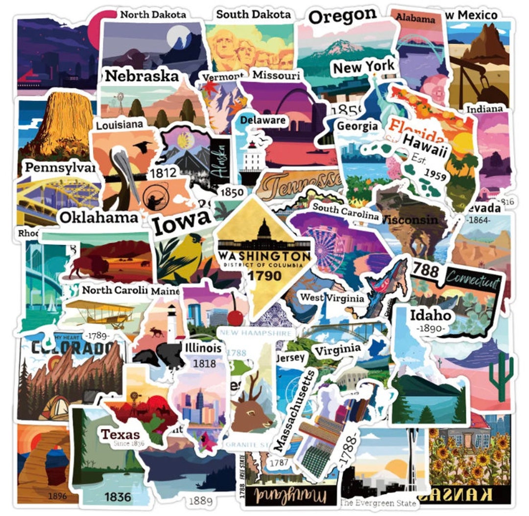50 Travel Sticker Pack With 50 or 100pcs High Quality Vinyl Tourist ...