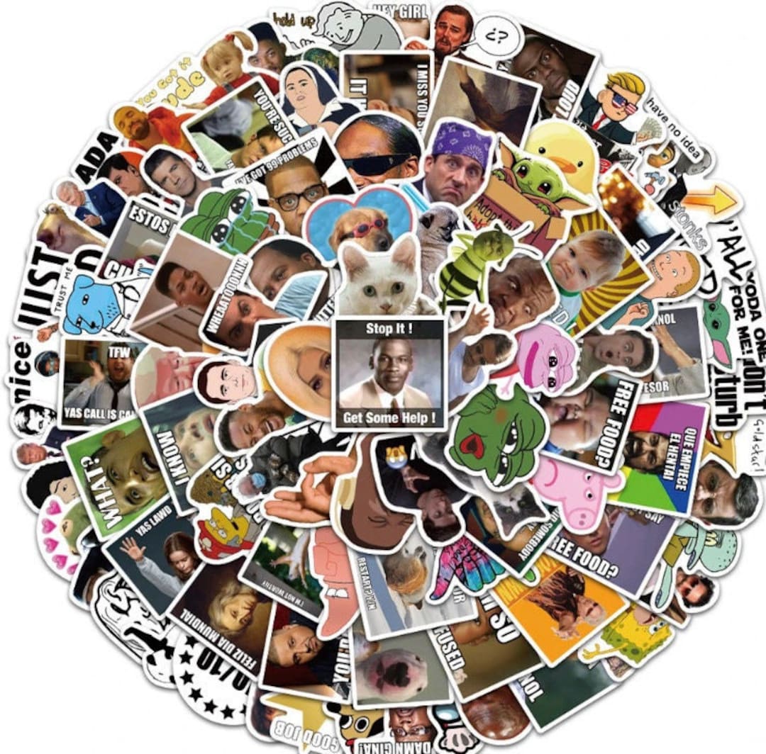 100 Meme Sticker Pack With 100 or 50 High Quality Funny Meme Stickers ...