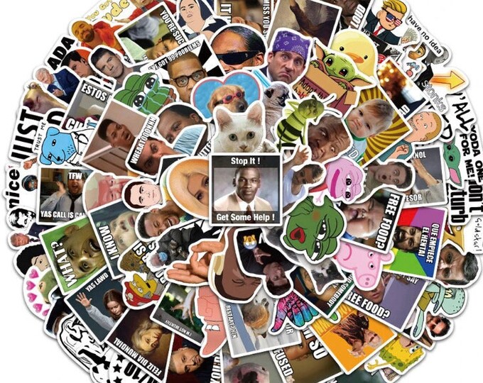 100 Meme Sticker Pack With 100 or 50 High Quality Funny Meme Stickers ...