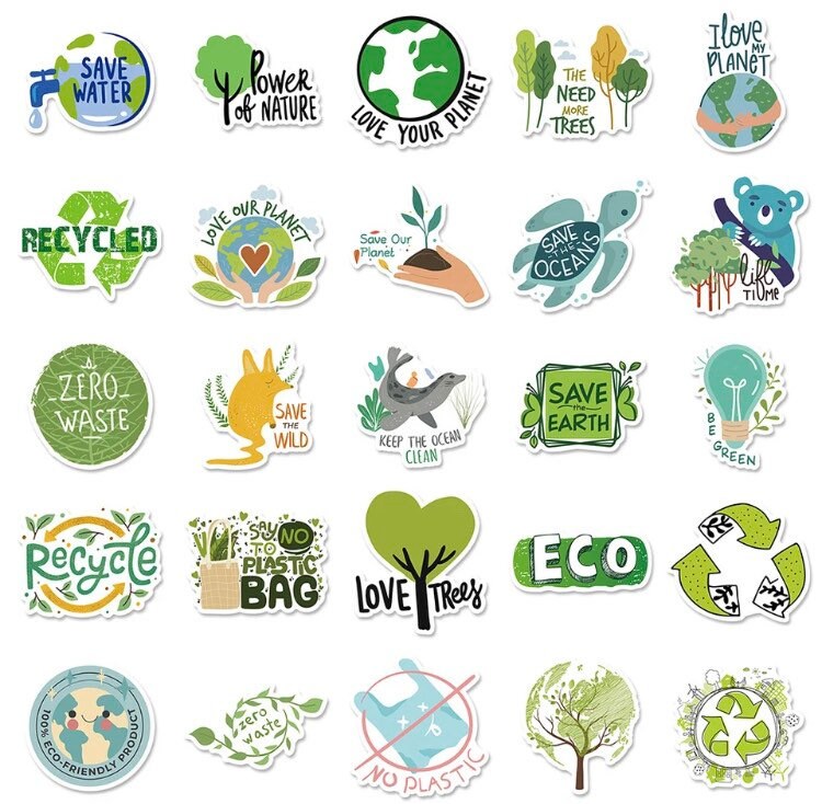 50 Environmental Sticker Pack With 100 or 50 High Quality - Etsy