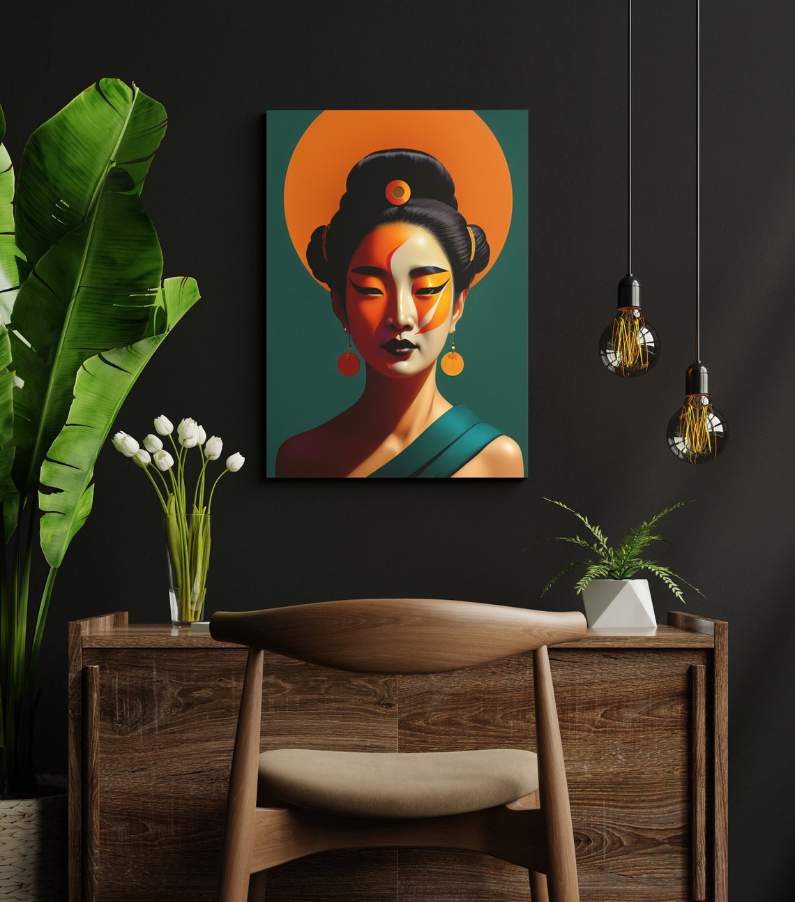 Geisha Creations Geisha Painting Digital Wall Art Geisha Print Japanese ...