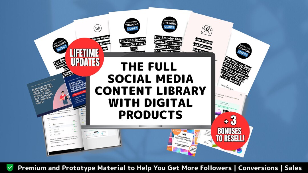 Social Media Content Library With Digital Products, Bestseller Guide ...