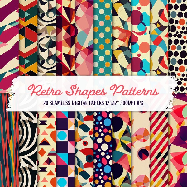 Retro Shapes - Etsy