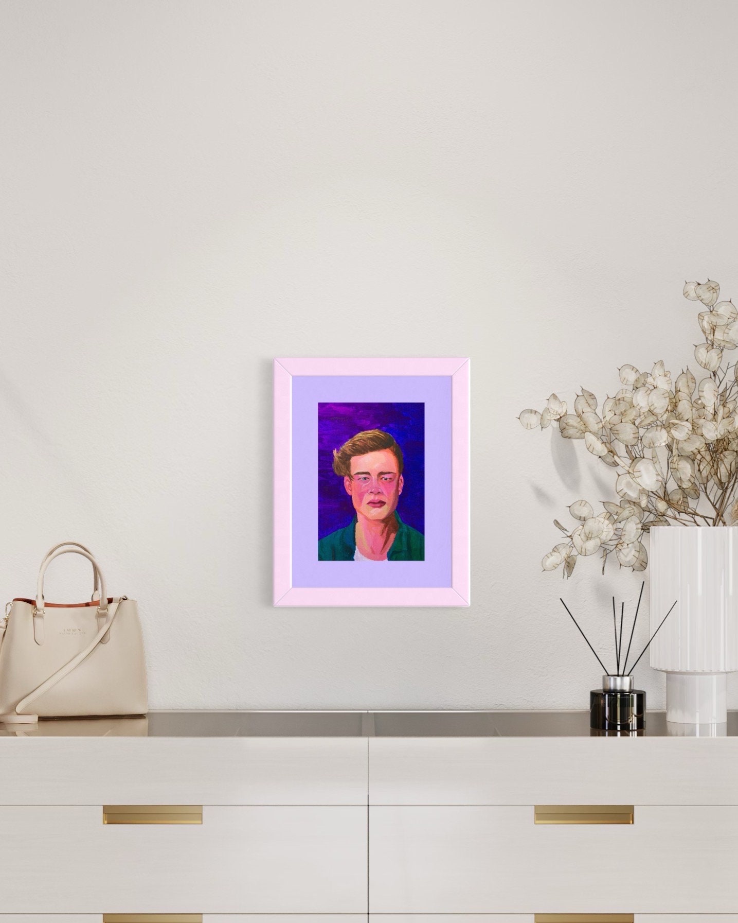 Sad Boy Painting, Reproduction of an Acrylic Painting Representing a ...