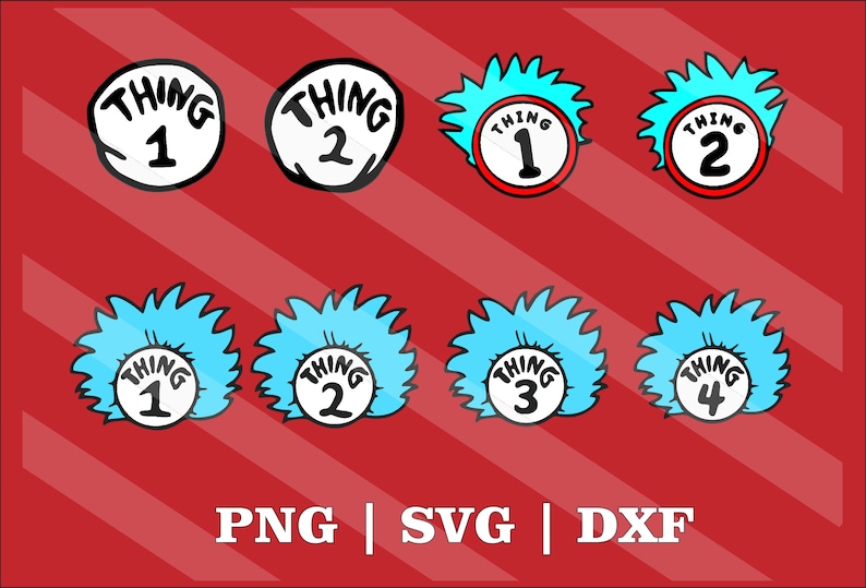 Thing 1 Thing 2 Svg Thing One Svg Thing Two Svg Dr Seuss - Etsy