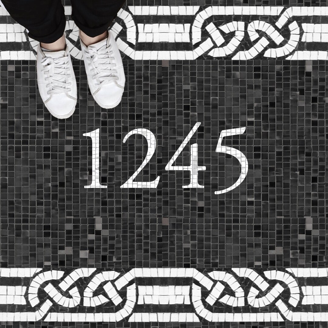 Entrance Floor Mosaic With Custom Number - Etsy