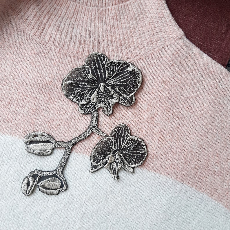Orchid Exotic Flowers Appliques Embroidered Patches Set - Etsy