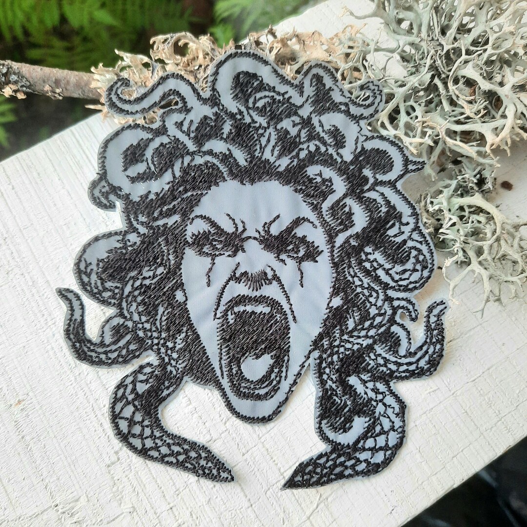 Medusa Gorgon Iron-on Embroidered Patch Reflector - Etsy