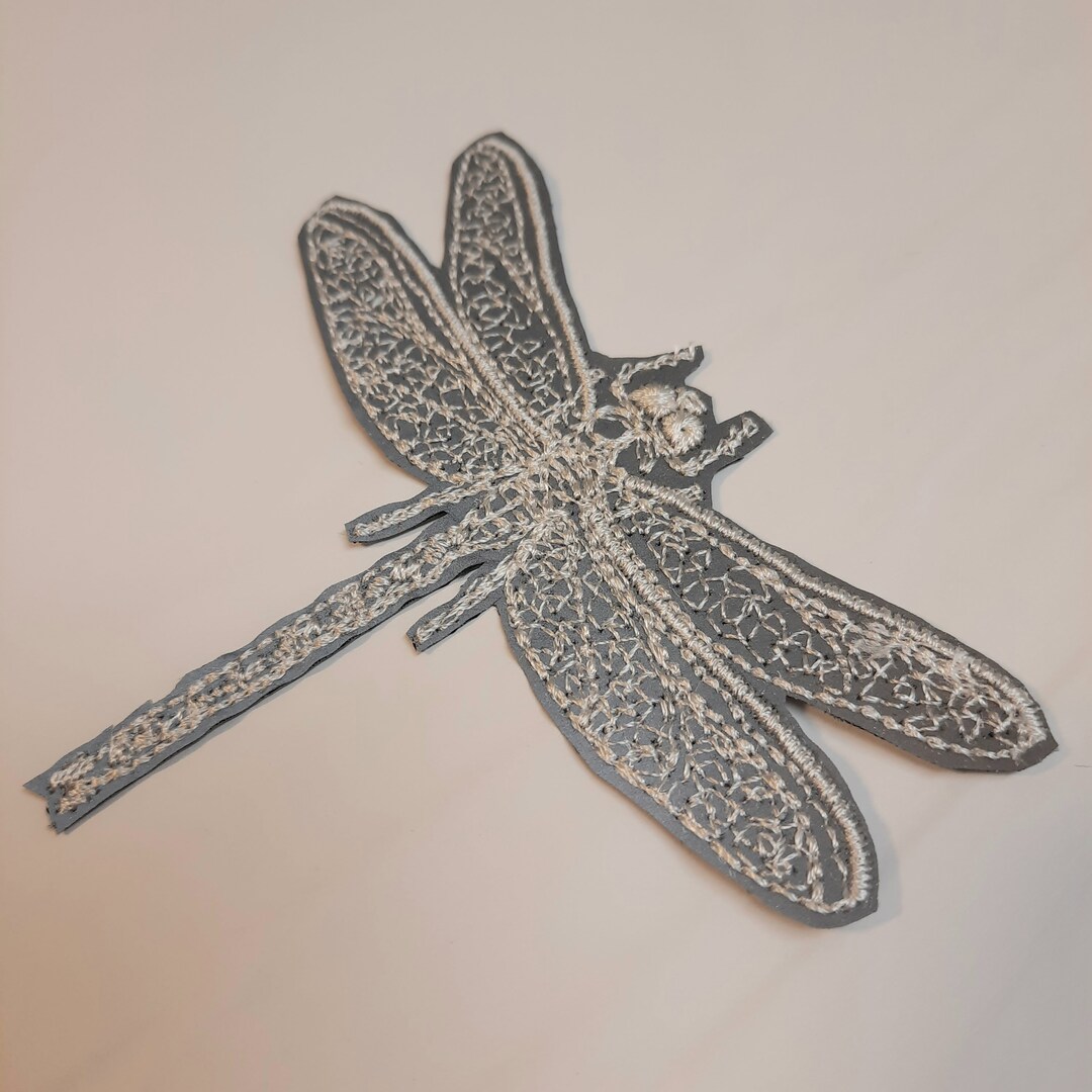 Dragonfly Embroidered Patch Iron on White Bug - Etsy