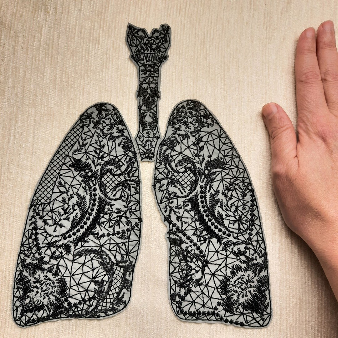 Human Anatomic Lungs Reflective Embroidered Patch Iron-on - Etsy